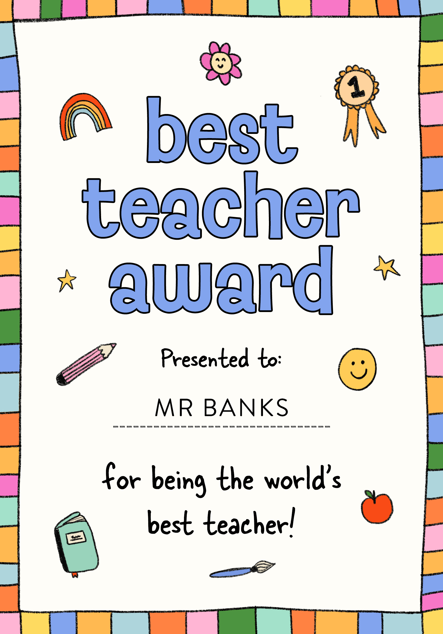Worlds Best Teacher Award Best Teacher Certificate – Gifts And